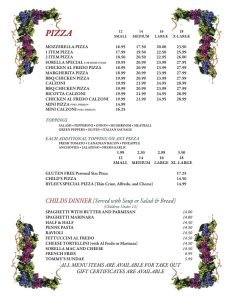 Sorella Menu Bakersfield | Italian Menu Bakersfield